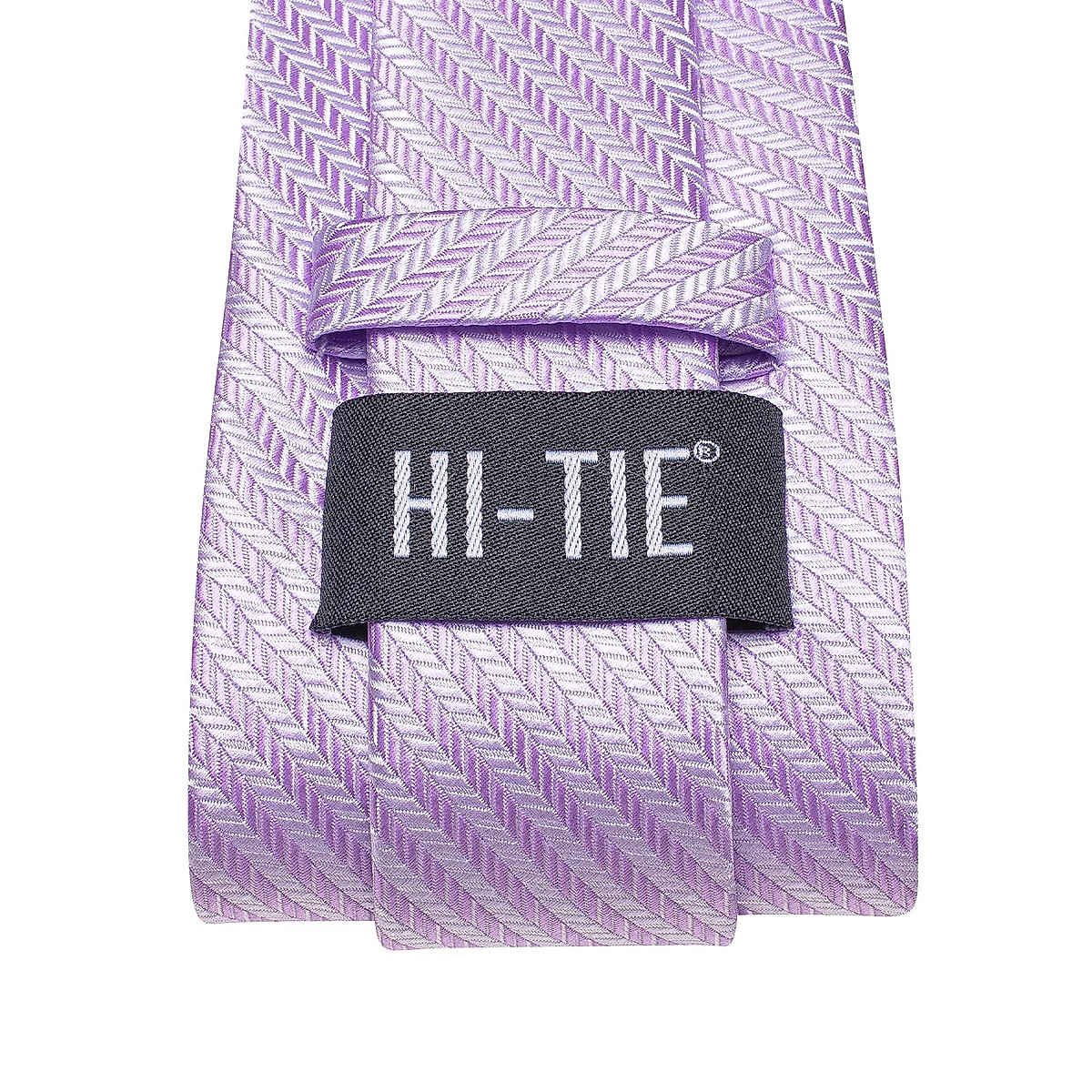 Hi-Tie Men's Wedding Tie Set And Pocket Square Jacquard Woven Silk Necktie Cufflinks With Lapel Pin For Party Prom,Lavender