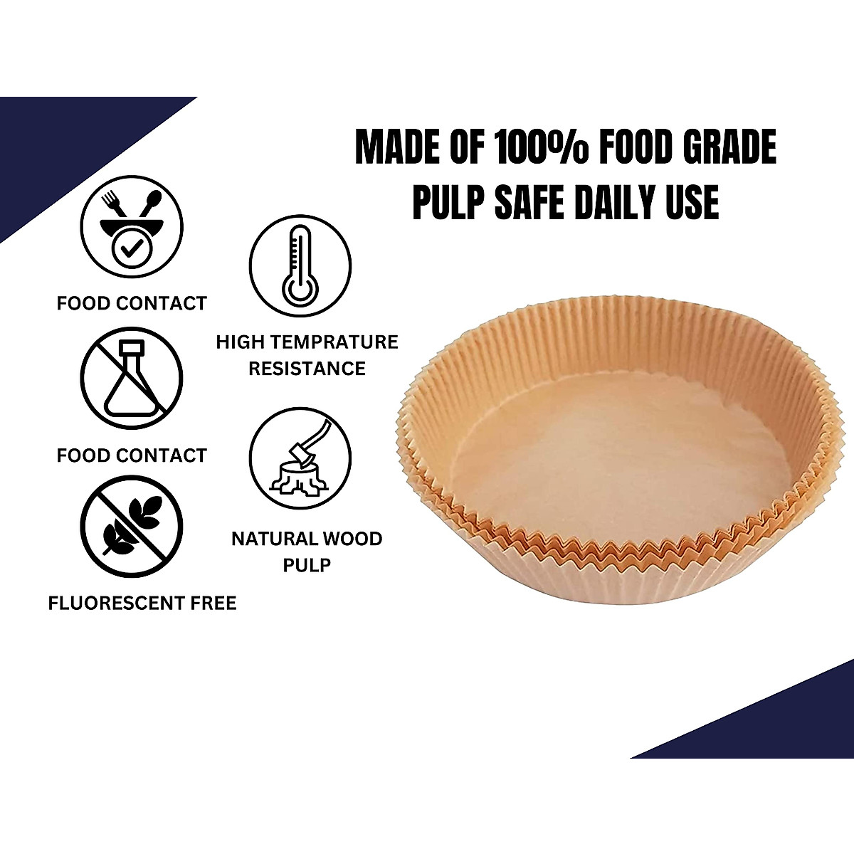 200PCS Air Fryer Disposable Paper Liner, 6.3 inch Non-stick Air Fryer Disposable Liners, Food Grade Parchment,Baking Paper for Air Fryer And Baking Roasting Microwave