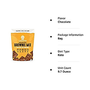Lakanto Sugar Free Brownie Mix - Sweetened with Monk Fruit Sweetener, Keto Diet Friendly, Delicious Dutched Cocoa, High in Fiber, 3g Net Carbs, Gluten Free, Easy to Make Dessert (Pack of 1)