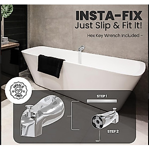 Slip Fit Tub spout with Diverter, Compatible with American Standard 8888026.002 Tub Spout, Bathtub Faucet, Fit 1/2 inch Copper Water Tube polished chrome bathtub Faucet with shower diverter