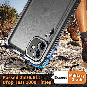 Cozycase Compatible with Waterproof iPhone 11 case, Built-in Screen Protector, Full-Body Rugged Bumper Sealed Case Cover, Shockproof Dustproof Waterproof Case for iPhone 11 6.1 inch (Black)