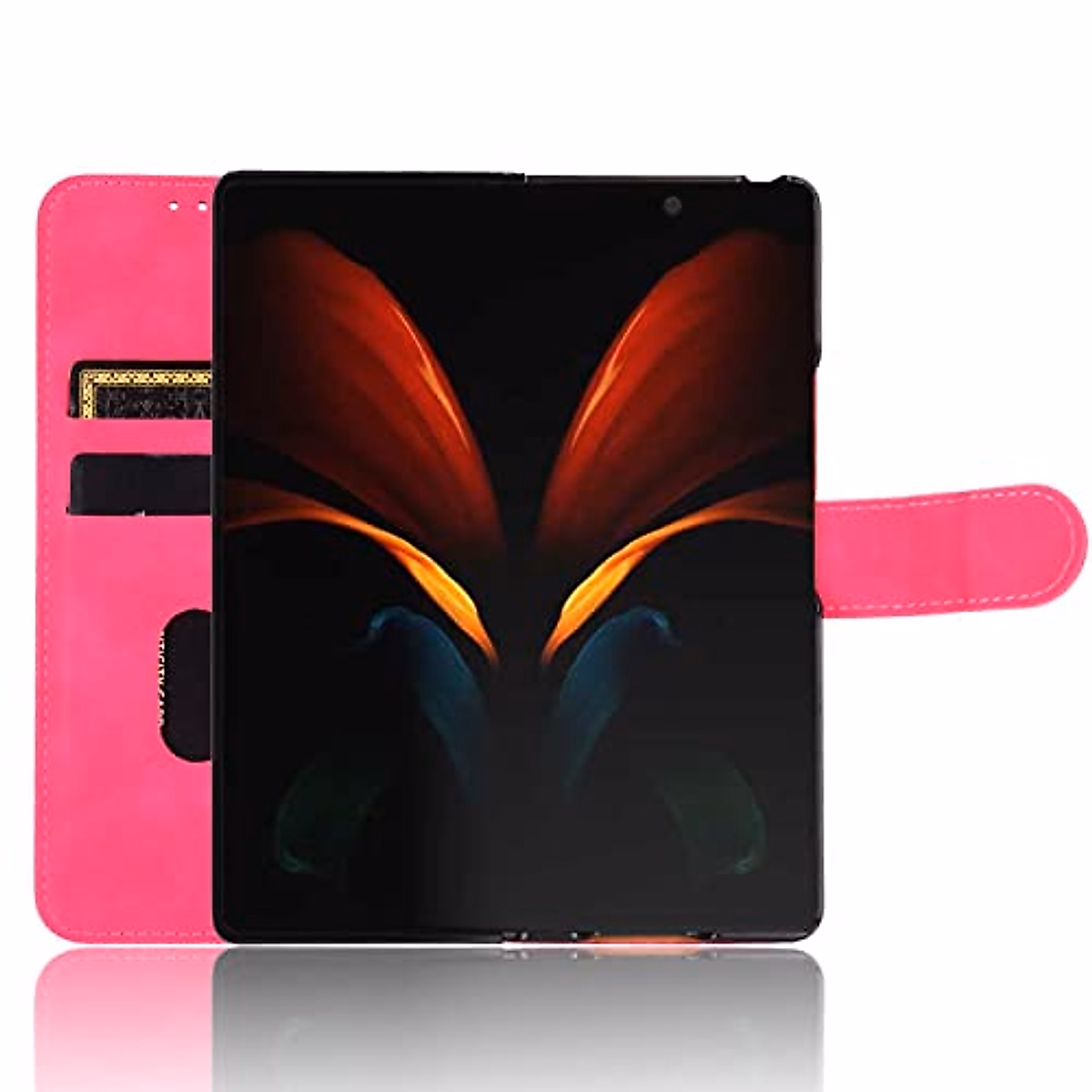 LTLGHYL Flip Case for Samsung Galaxy Z Fold 3, Magnetic PU Leather Wallet Case Card Slots and Slim TPU Bumper Shell Cover Camera Protection,Red