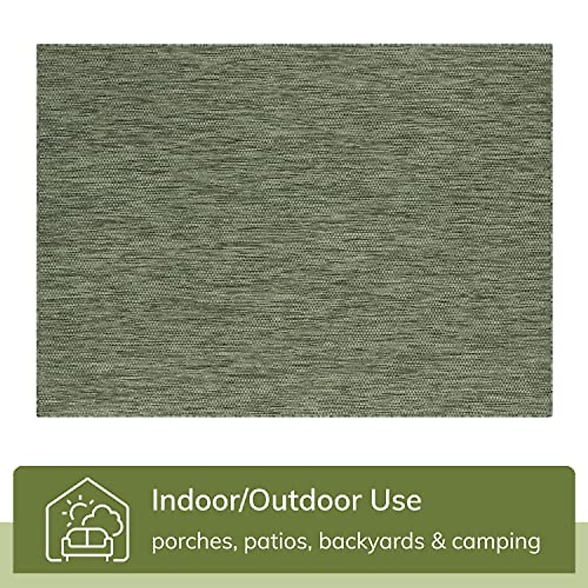 Well Woven Medusa Leif Green Nordic Geometric Pattern Indoor/Outdoor Flatweave 5'3" x 7'3" Area Rug