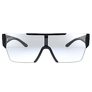 BURBERRY BE 4291 34641W Matte Black Plastic Rectangle Sunglasses Clear Lens