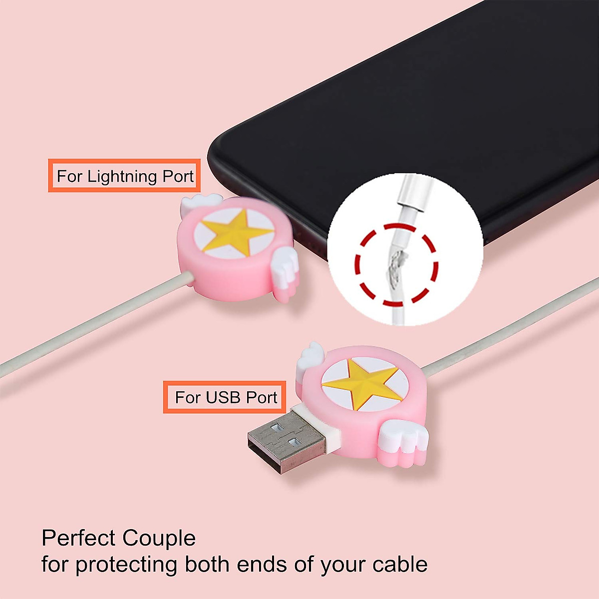 Cute Cable Protector, 8 Pack USB Charger Protector for iPhone iPad Cable, Animal Bite Charging Protector and Cord Holder, Charger Cable Saver Phone Accessory Cable Buddies (8Pack)