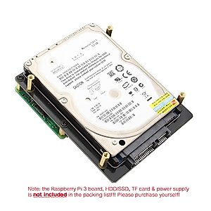 Geekworm X820 V3.0 2.5“ SATA HDD/SSD Storage Expansion Board, USB 3.0 Mobile Hard Disk Module for Raspberry Pi 3 B+/3B&2.5 Inch SATA HDD/SSD