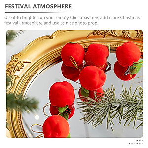 Artibetter Shatterproof Christmas Tree Baubles, Christmas Tree Pendant Foam Red Apple Decoration Christmas Apple Ornament Apple Shaped Hanging Xmas Tree Decor 60Pcs 2cm