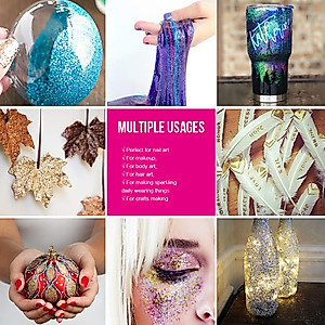 Teenitor 48 Colors Glitter Set, Fine Glitter for Resin, Arts and Craft Supplies Glitter, Festival Glitter Makeup Glitter, Cosmetic Glitter for Body Nail Face Hair Eyeshadow Lip Gloss Making