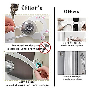 Cat Door Latch Holder,【8 Adjustable Sizes】 Stronger Flex Cat Door Stopper, Keep Door Open 1.5" to 8", Let's Cats in and Keeps Dogs Out of Litter & Food, No Tool Required & No Wall Damage