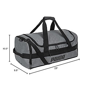 PUMA Evercat Foundation Duffel Bag, Grey Heather/Black, One-Size