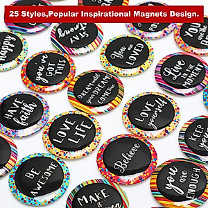 25 Pieces Motivational Refrigerator Magnets Inspirational Magnets Round Quote Magnets for Fridge Classroom Whiteboard Locker Supplies