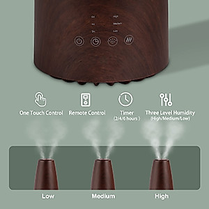 Cool Mist Humidifier，Elecameier Air humidifier for Home/Bedroom with Remote Control 2.3L Smart Air Humidifier for Desk/Office/Bedroom 25dB Whisper Quiet with Auto Shut off dark wood