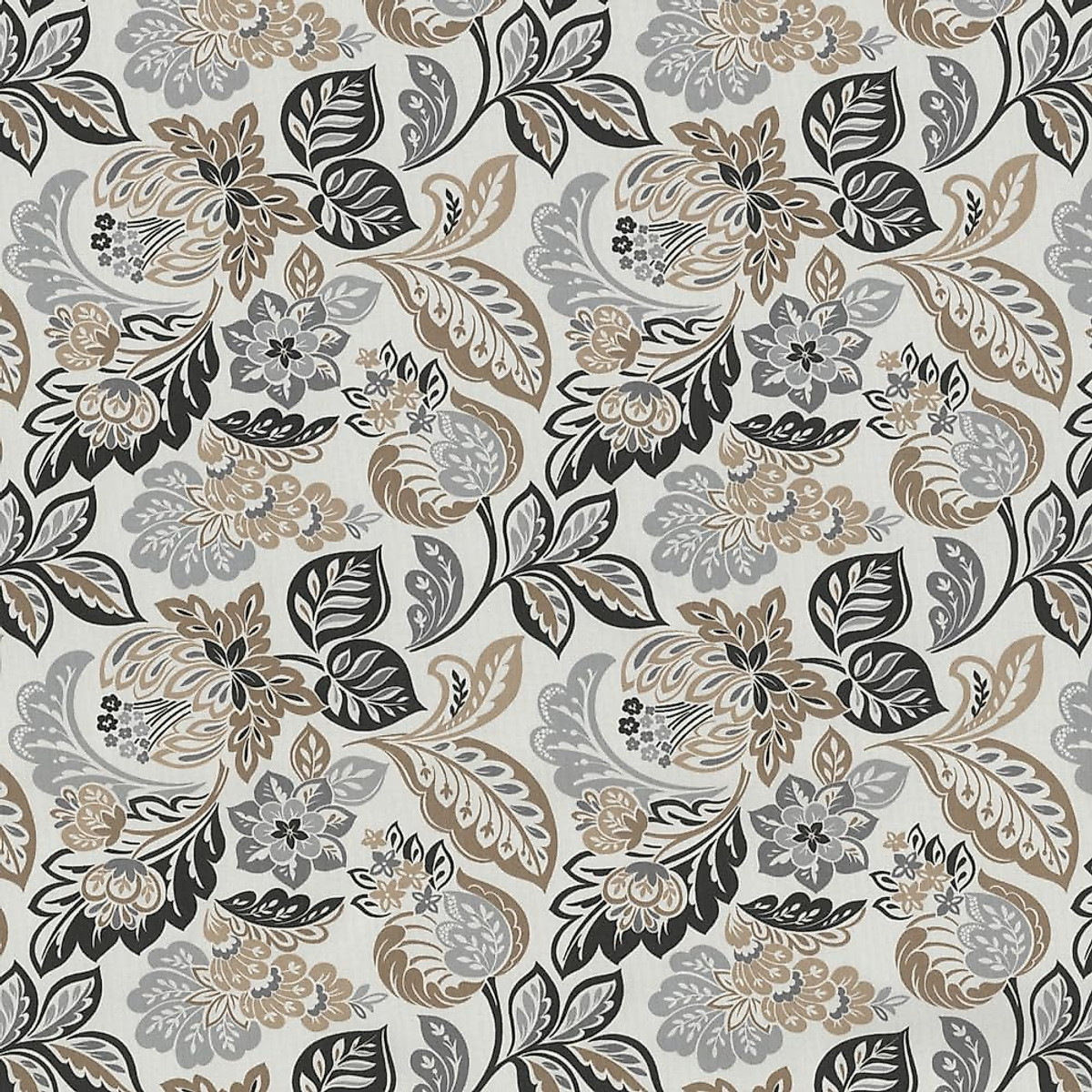 Pillow Perfect Floral Indoor/Outdoor Split Back Chaise Lounge Cushion with Ties, Plush Fiber Fill, Weather, and Fade Resistant, 72.5" x 21", Black/Tan Dailey, 1 Count