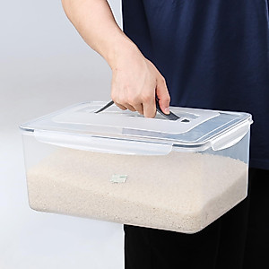 Joyeen 4 Pack 15 Liter Latching Containers with Sealed Circle/Lid, Clear Airtight Food Containers