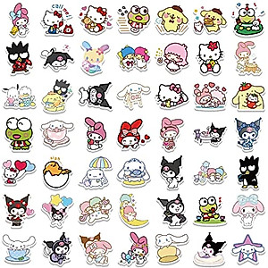 Cute Stickers Kawaii Stickers for Kids, 100PCS Anime Stickers Pack, Dovipta Vinyl Waterproof Stickers for Water Bottles Laptop Skateboard Guitar Decals, Gift for Teens, Adults, Party Supplies (San 100)