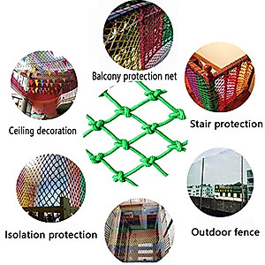 Child Pet Cat Safety Anti-Fall Net Multi-Purpose, Green Anti-fall Net, Outdoor Children's Baby Balcony Stair Safety Protective Net, Car Cargo Construction Site Garden Fence Protection Net, Anti-bird N