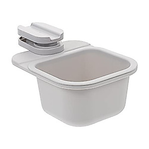 VOSAREA Automotive Garbage Cans Table Mount Trash Can Mini Desk Hanging Trash Bin Tiny Waste Bin Makeup Pad Garbage Holder for Coffee Vanity Table Kitchen Grey Car Trash Cans