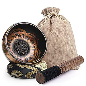 Domestar Tibetan Singing Bowl Set – Hand Hammered Meditation Sound Bowls, Premium Quality Singing Bowl For Yoga Meditation, Sound Therapy, Spiritual Gatherings And Stress Relief (3.3 Inch)