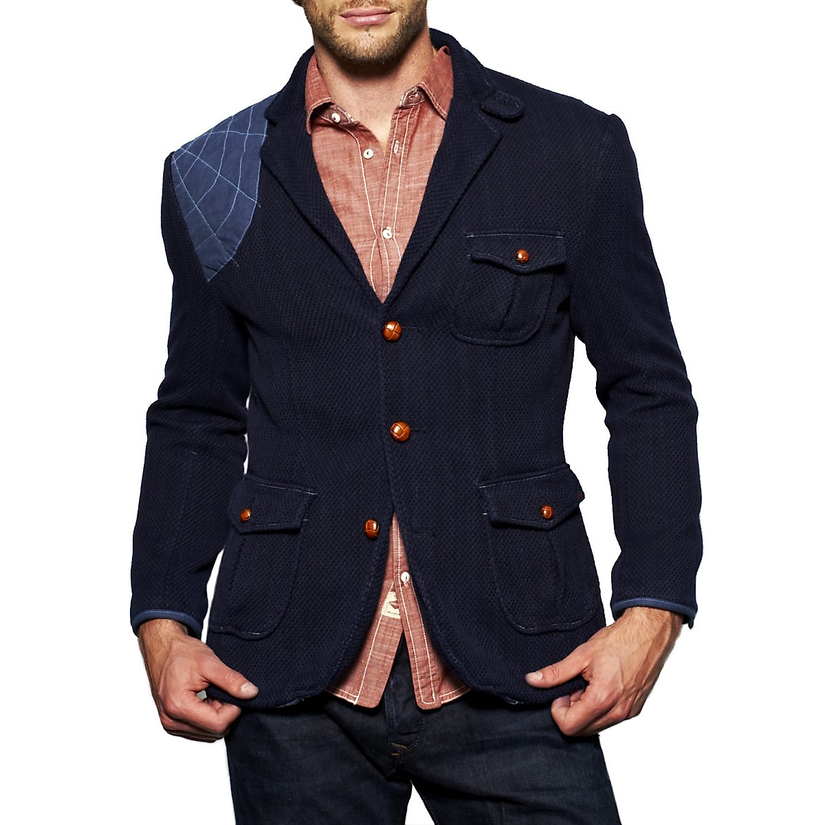 Doberman Menswear Samurai Indigo Jacket L-Blue