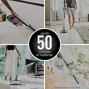 Shark WZ440H Vertex Ultra Lightweight Cordless Stick Vacuum with DuoClean PowerFins, Crevice Tool, Removable Handheld, MultiFLEX, 50 min Runtime, Silver/Red (Renewed)