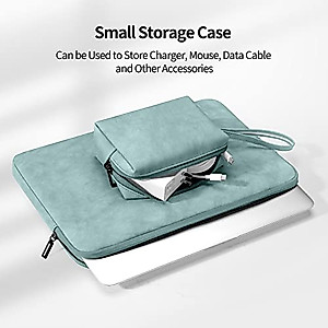TAIKESEN Laptop Sleeve Compatible with MacBook Air/Pro, 13-13.3 inch Notebook, Compatible with MacBook Pro 14 2023 A2779 M2 A2442 M1 A2681 A2337 /Pro 13 A2338, PU Material Bag with Small Case, Green