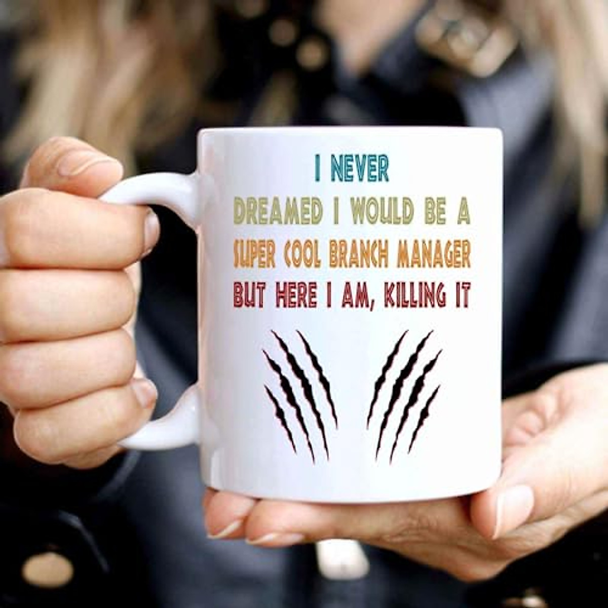 Killing It Lifestyle Gift for Branch Managers, Unisex Sweat for Grey Multicolor - Quote on 11 Oz White Ceramic Coffee Mug