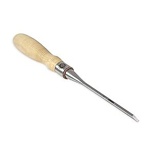 Narex Richter Extra Bevel Edge Chisel with Cryogenic Treated Cr-V Steel Hardened to HRc 62 Ergonomic Ash Handles Stainless Steel Ferrule (1/8 inch)