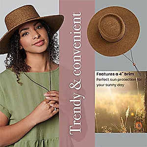 San Diego Hat Company Women's 4-inch Brim Ultrabriad Sun Hat with Adjustable Chin Cord, Brown, One Size