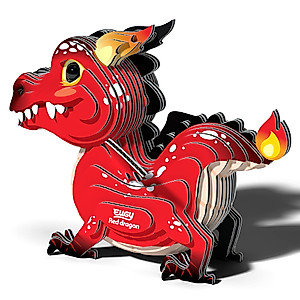 Eugy Red Dragon 3D Puzzle, 24 Piece Eco-Friendly Educational Toy Puzzles for Boys, Girls & Kids Ages 6+