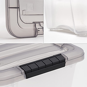 IRIS USA 72 Quart Stack & Pull Clear Storage Box, Gray, 3 Pack