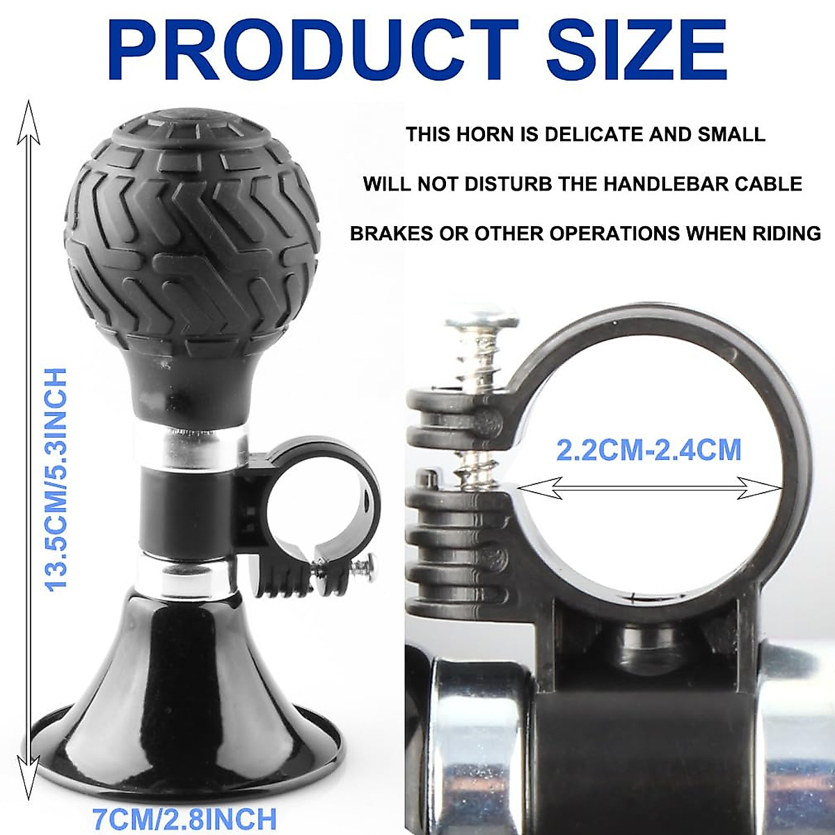 JONMON Bike Horn, 120dB Loud Bicycle Bugle Clown Rubber Squeeze Ball Loudspeaker Cycling Ring for Adults Child Bikes Handlebars Mount