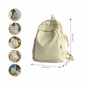 HANXIUCAO Kawaii Backpack For Girls Teens Fashion Daypack Laptop School Bag With Cute Pendant (white) One_Size