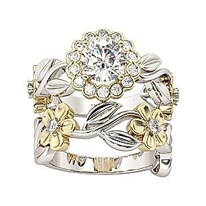 Stacking Rings for Women with Flower Teen Jewelry for Girls Ages 14-18 Best Friend Rings Knuckle Rings for Women Size 6-11 (Gold, 11)