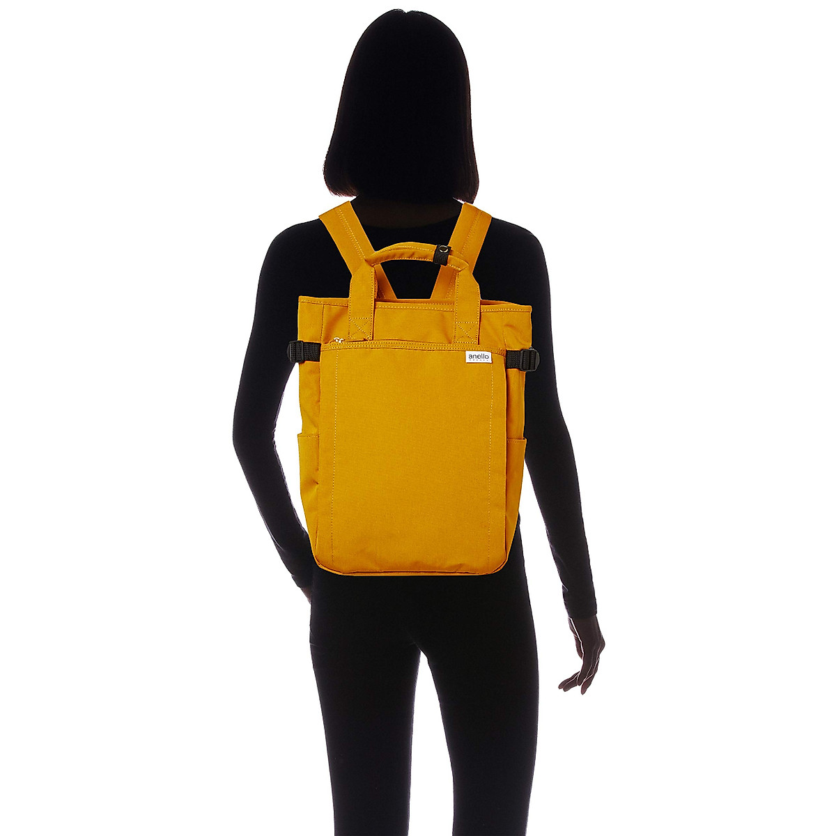 anello GRANDE(アネロ グランデ) Women 10 Pockets 2-Way Tote Backpack, Mustard
