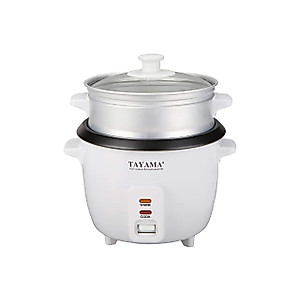 Tayama Rice Cooker with Steam Tray 3 Cup, White (RC-03R)