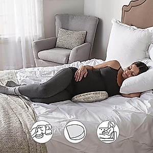 Boppy Pregnancy Pillow Wedge with Cover, Taupe, Belly Support Maternity Wedge, Firm Pregnancy Wedge Pillow for Pregnancy from Boppy Line of Pregnancy Pillows for Sleeping, Pregnancy Must Have