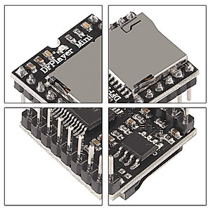 AITRIP 6PCS Mini MP3 Player Audio Module MP3 Voice Decode Board DFPlayer with TF Card Slot, it can be Controlled Through Serial Port or I/O Port for Arduino,Raspberry Pi, AVR, MSP430, and Other MCUs