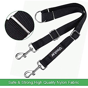 Vastar Double Dog Walker, Adjustable Heavy Duty Double Dog Leash for Pets, No Tangle Two Dogs Training Leash for Dogs up to 110 Pounds, Premium Quality Dog Leash Coupler for 2 Dogs