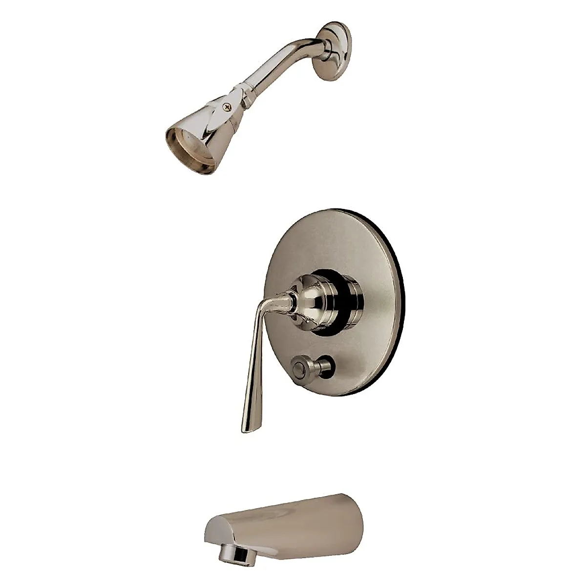 Kingston Brass KB86980ZL Tub and Shower Faucet with Diverter, Brushed Nickel