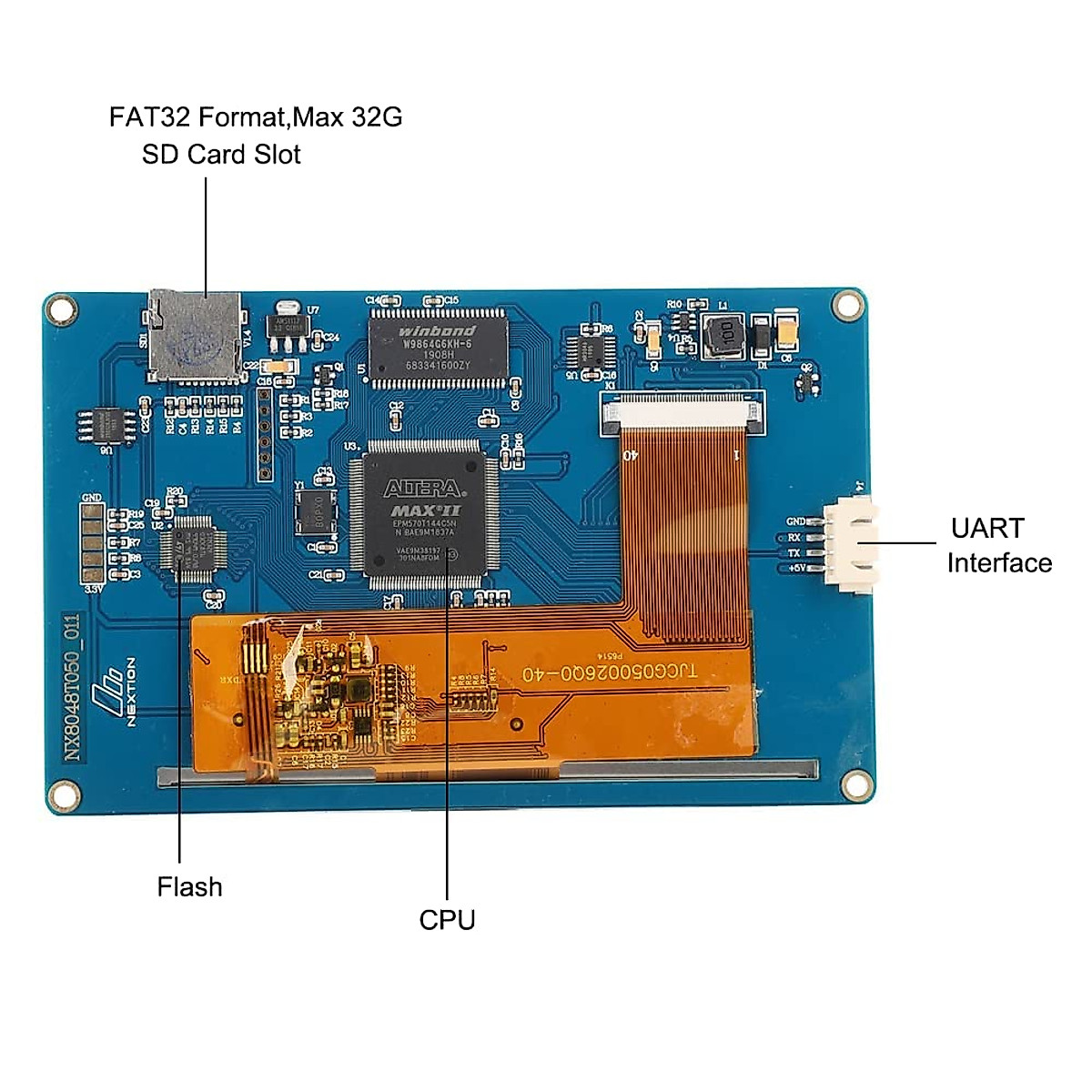 Ferwooh Nextion 3.5'' Display NX4832T035 Resistive Touch Screen + 5.0" NX4832T050 HMI TFT LCD Module
