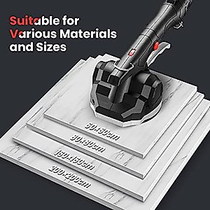 Tile Vibrator, Elikliv 19000 r/min Cordless Tile Tiler Handheld Laying Tiles Leveling Tool Tile Vibration Machine with 2 Batteries, Max 160kg 6 Speeds Vibrator Suction Cup for Tile Leveling Laying