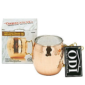 Old Dutch Nickel-Lined Solid Copper Hammered Moscow Mule Mug, 16 Oz.