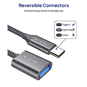 USB C to USB Adapter [2 Pack], JSAUX USB Type C Male to USB 3.0 Female OTG Cable Thunderbolt3 to USB Adapter Compatible with MacBook Pro/Air 2019 2018 2017, Samsung Galaxy S20 S20+ Ultra Note 10 S9 S8