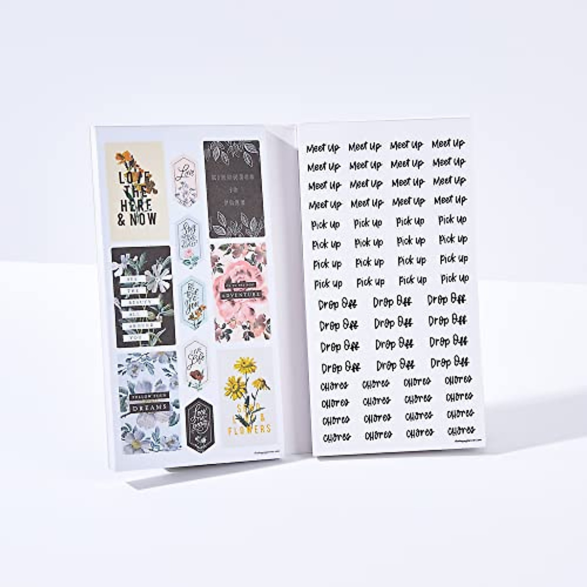 The Happy Planner Sticker Pack for Calendars, Journals and Projects –Multi-Color, Easy Peel – Scrapbook Accessories – Flowers Notes & Boxes Theme – 100 Sheets, 3130 Stickers Total