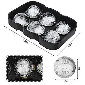 Rechishre Ice Cube Trays Silicone, Sphere Ice Ball Maker with Lid for Whiskey and Cocktails & Bourbon, Reusable and BPA Free 1 Pack