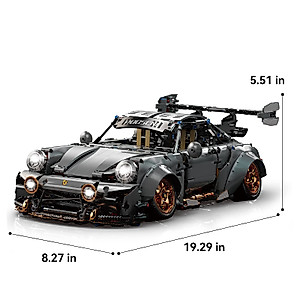 ZYLEGEN Race Car Building Toy Set,Collectible Model Building Set and Sport Car,Supercar Building Kit for Boys, Girls, and TeensGift for Motorsport Fans (Gray)