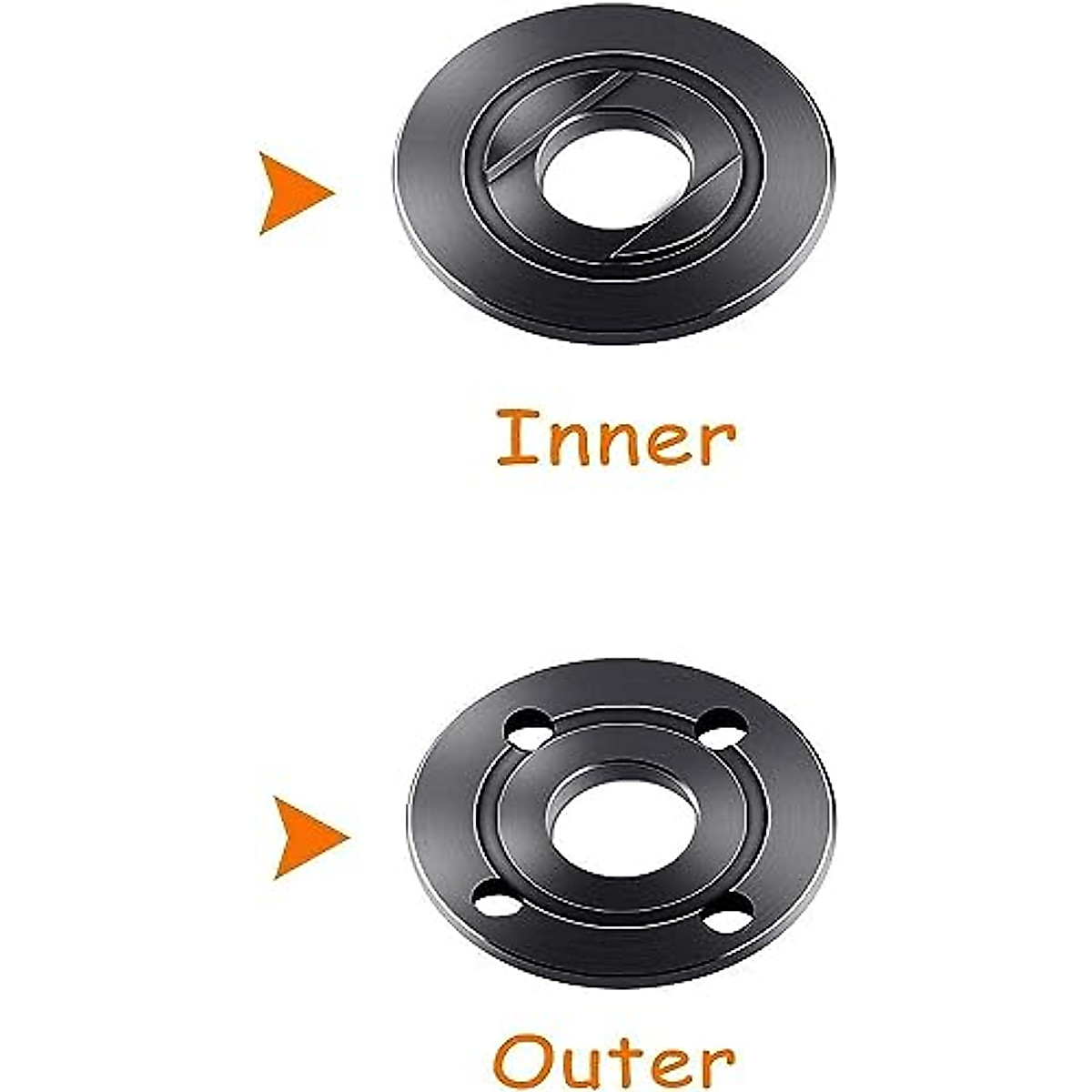 Podoy Angle Grinder Outer Lock Flange Nut for Compatible with Dewalt Milwaukee Makita Bosch Black & Decker Ryobi 5/8"-11 Fits All 4-1/2" (3 Pack)