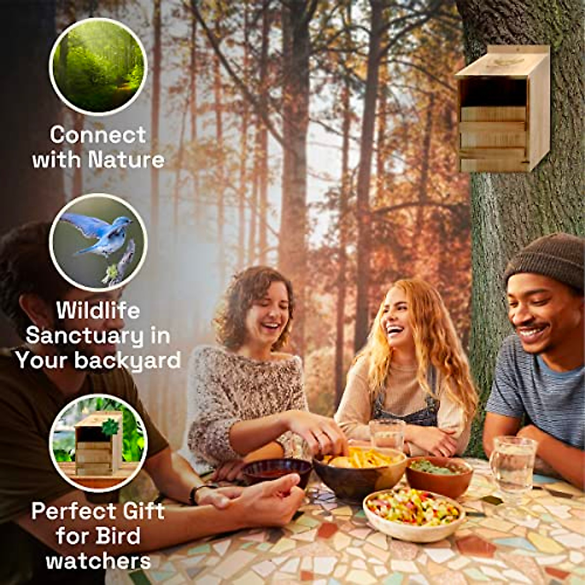 Owl House Real Wood - Easy to Hang - Prebuilt Owl Box for Outside - Houses Owls & Kestrels - Cedar Shavings & Screws Included - Owl Nesting Box - Barn Owl - Screech owl - Owl Houses for Outdoors