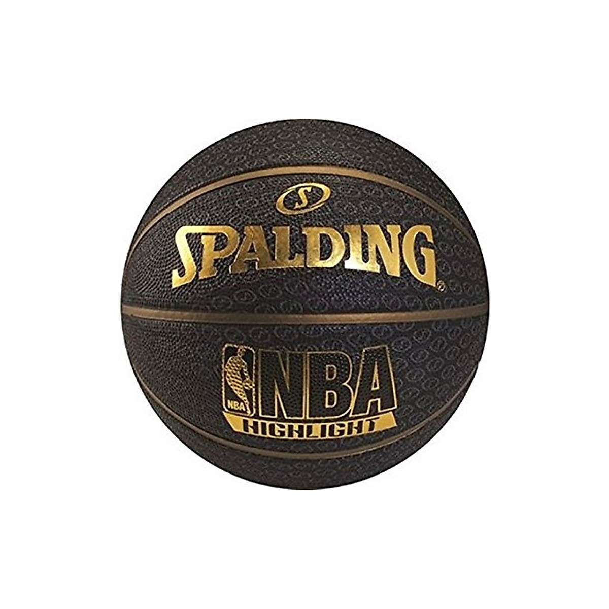 Spalding Fast S Highlight Rubber Basketball Size-7 (Black/Gold)