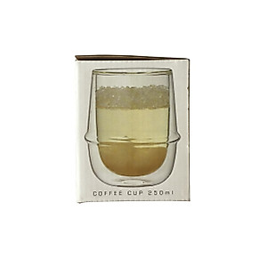 Double-Walled Kinto KRONOS Coffee Cups - Maintain Temperature - Prevent Condensation - 250 ml (8.45 fl. oz.) each - Set of 2